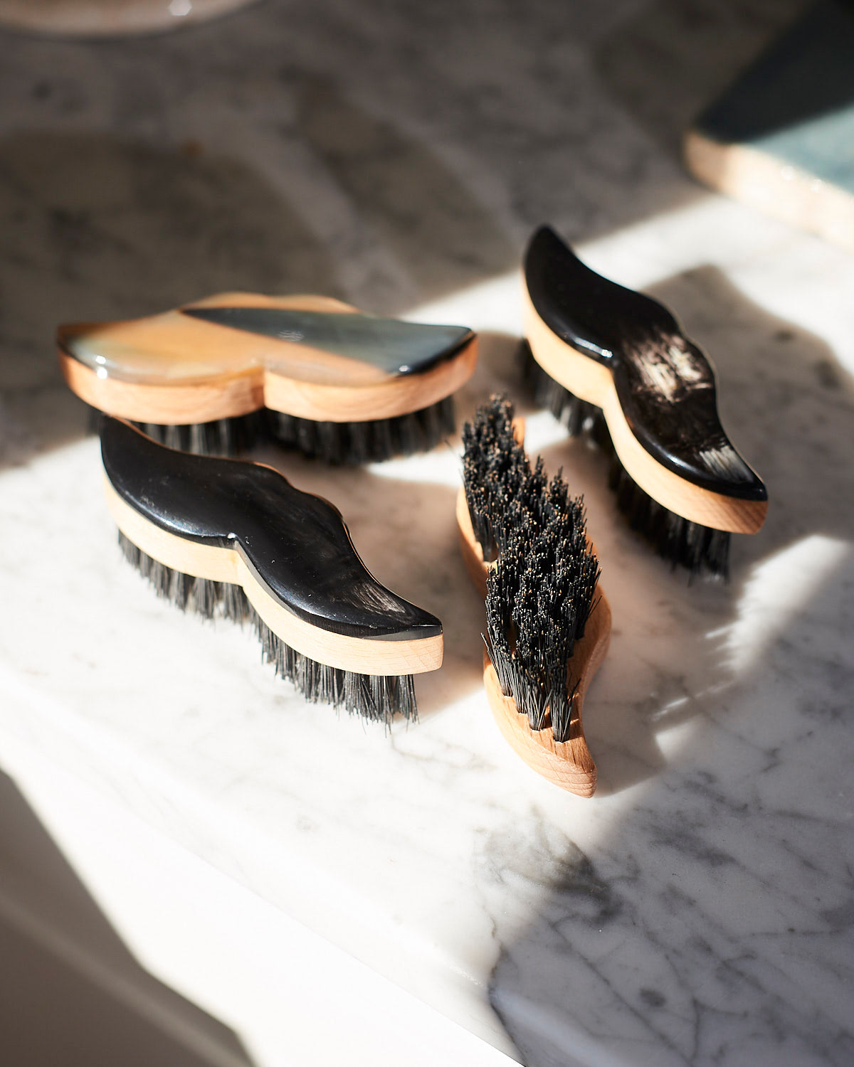 Luxury Beard & Moustache brush with horn inlay – brush64