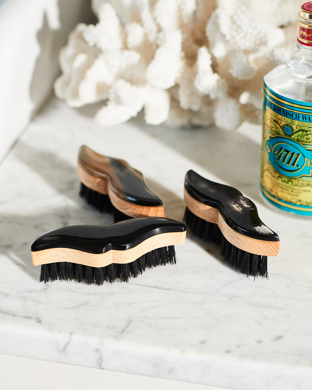 Luxury Beard & Moustache brush with horn inlay – brush64